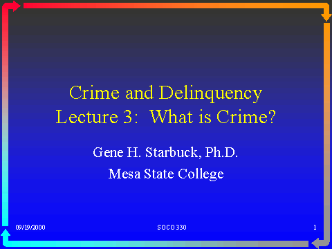 Crime and Delinquency